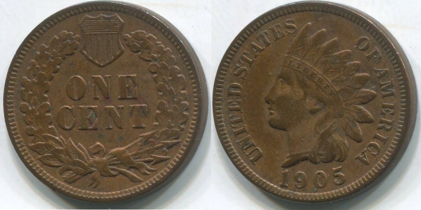 USA 1 Cent 1905 ~ Indian Head ~ ss | MA-Shops