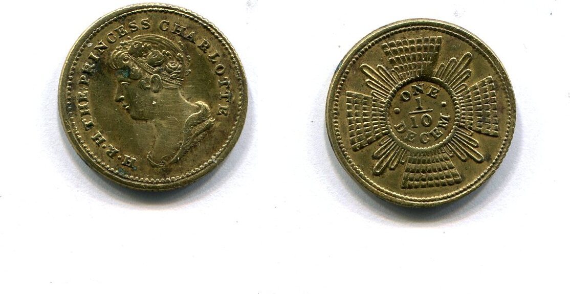 Großbritannien, Token 1/10 (ab1785) H.R.H.Priness Charlotte 1785-1795 ...