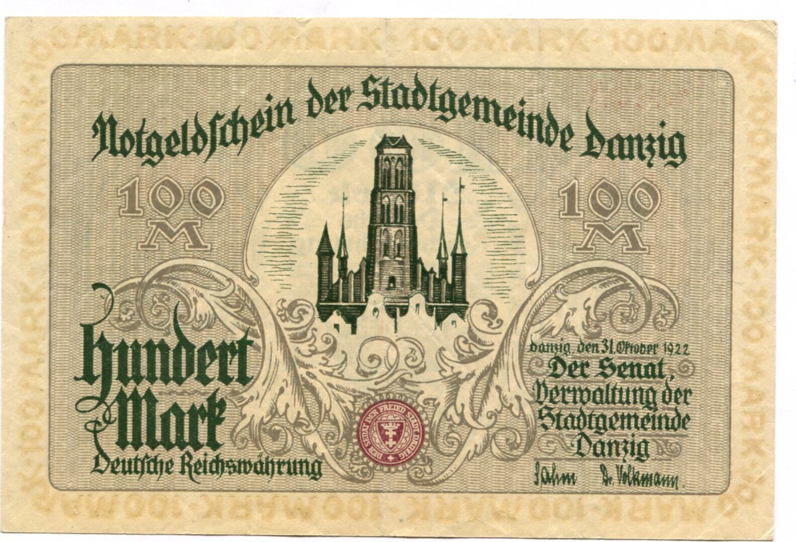 Danzig, 100 Mark 1922 III+ | MA-Shops
