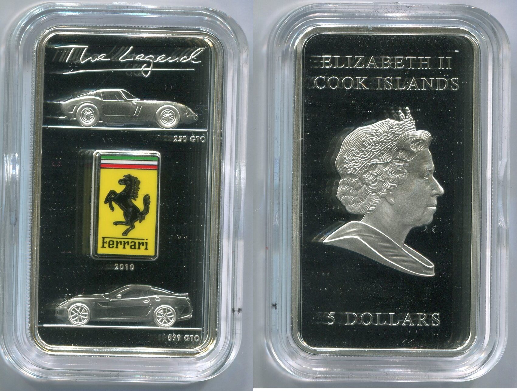 Cook Islands 5 Dollars 2013 ~ Ferrari, mit Etui und Zertifikat ~ PP ...