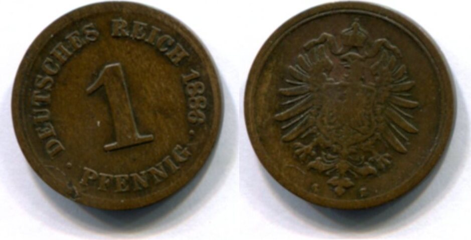 Deutschland 1 Pfennig 1886G s-ss | MA-Shops