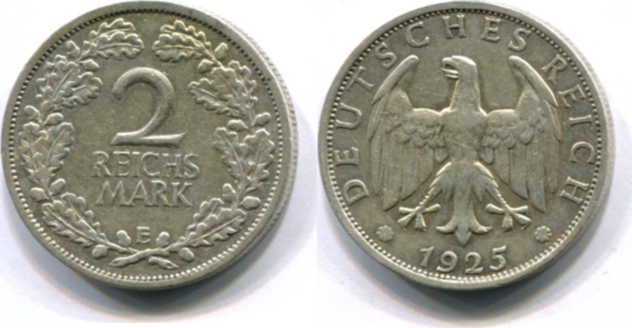 Deutschland, 2 Mark 1925E ss/vz | MA-Shops