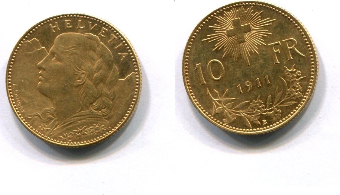 Schweiz, 10 Franken 1911 Vreneli, vz/st | MA-Shops