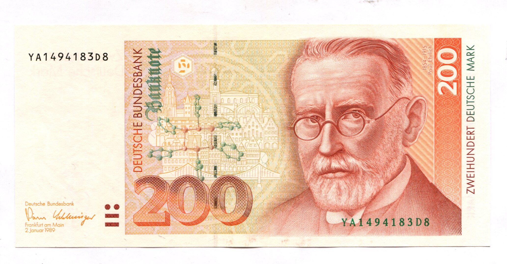 Deutschland, 200 Mark 1989 Ersatznote/Replacement, I- | MA-Shops