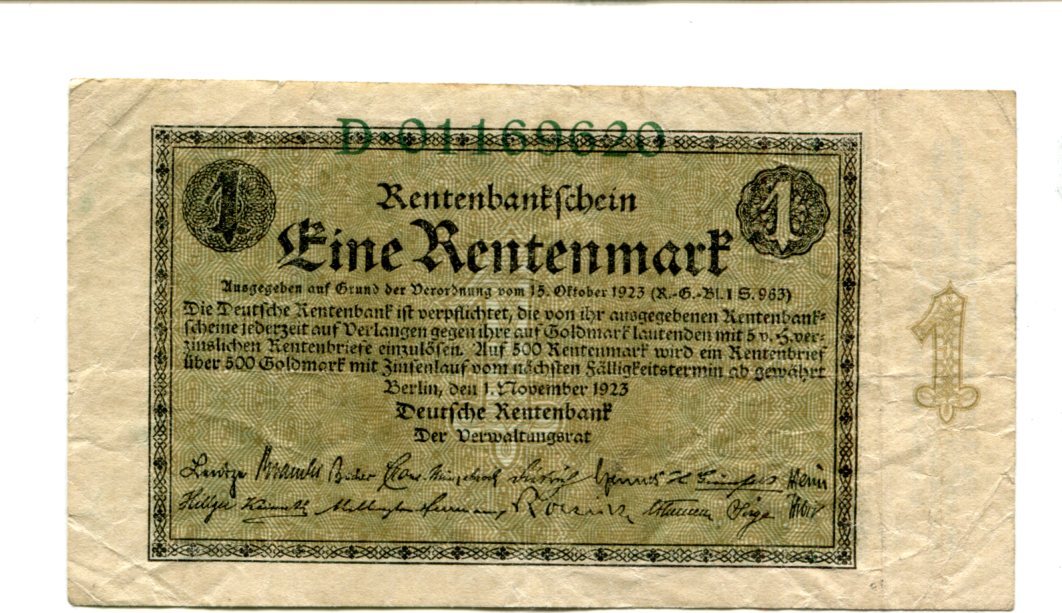 Deutschland 1 Rentenmark 1.11.1923 III | MA-Shops