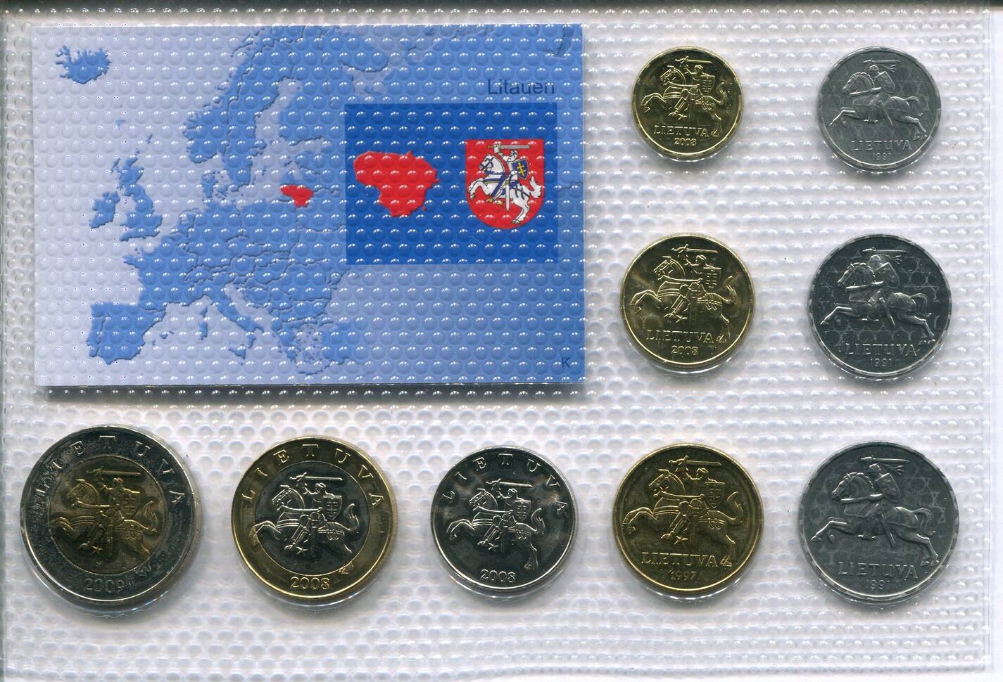 Litauen KMS 1991-2009 ~ 1 Centas bis 5 Litai ~ unc | MA-Shops