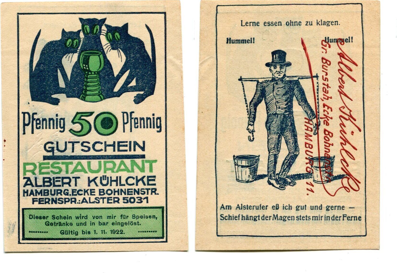 50 Pfg. o.D.-1.11.1922 Hamburg, I/I- | MA-Shops