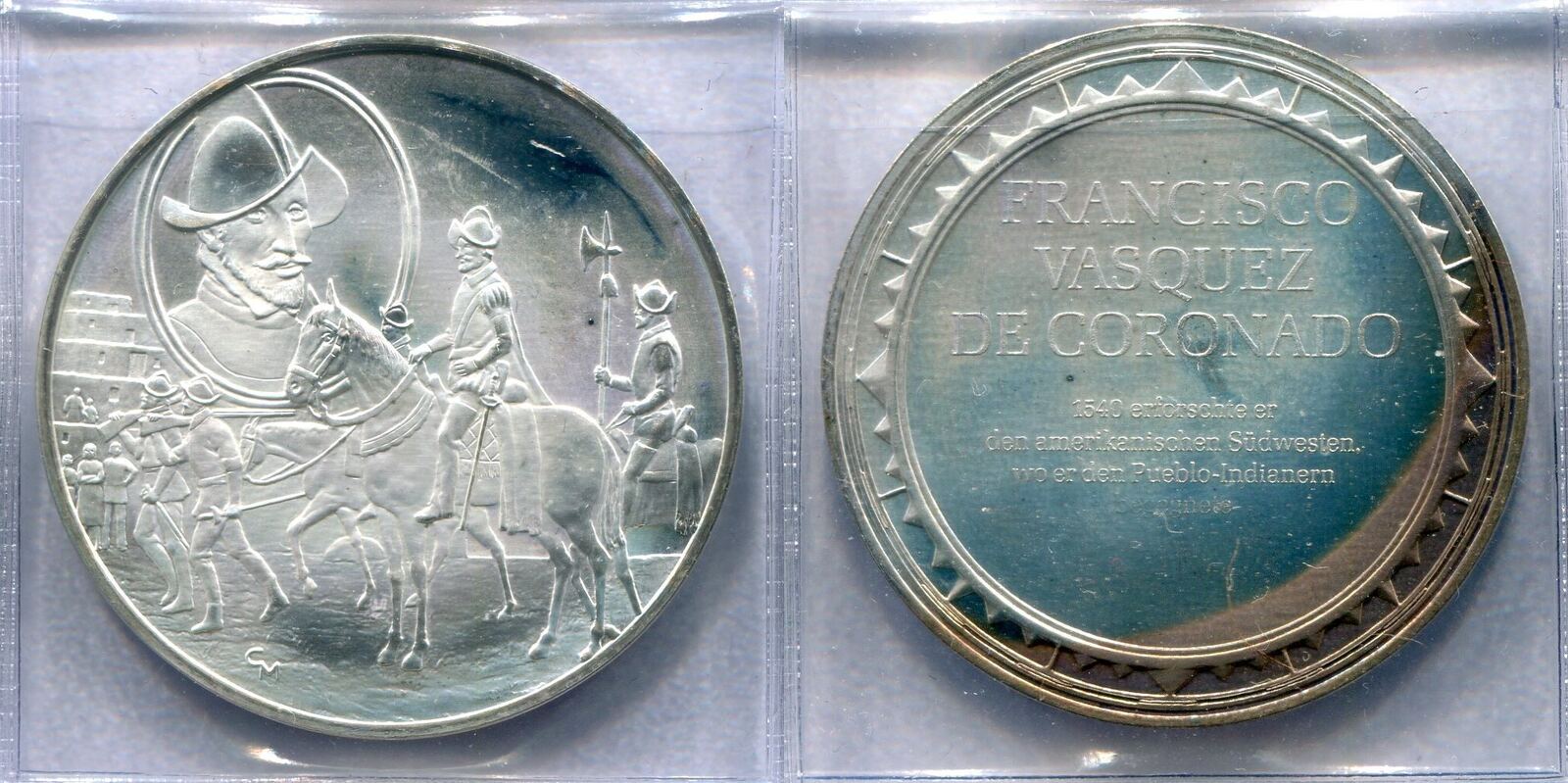 Deutschland Ag Medaille o.J. ~ Francisco Vasquez de Coronado ~ PP | MA ...