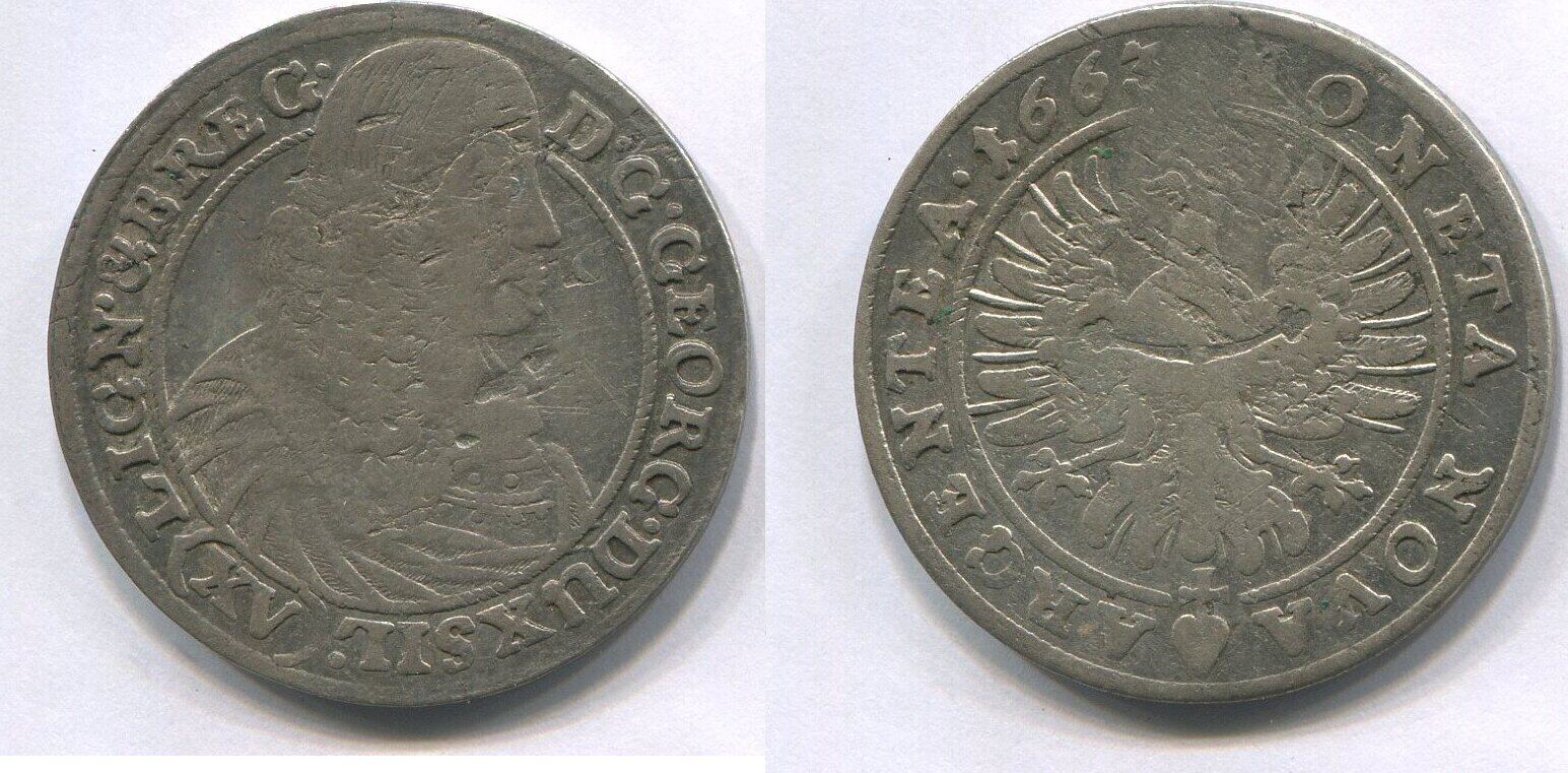 Schlesien-Liegnitz-Brieg, 15 Kreuzer 1663 Georg III. 1639-1664, fast ss ...