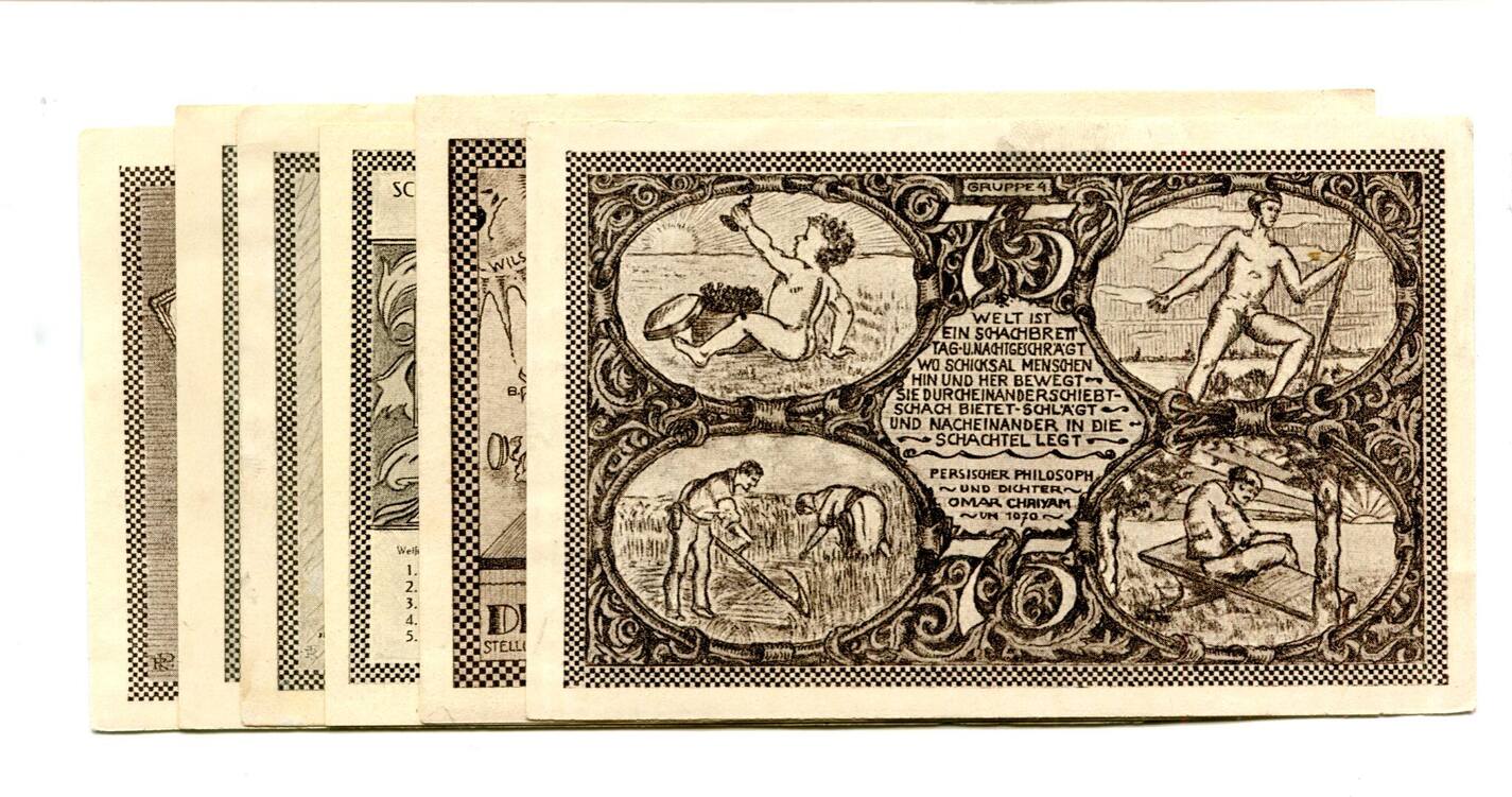 Thüringen 6x75 Pfg. o.D.-1.11.1921 Kahla, I/I- | MA-Shops