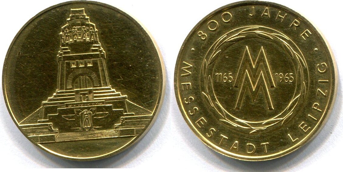 DDR, Gold Medaille 1965 800 Jahre Messestadt Leipzig, vz | MA-Shops