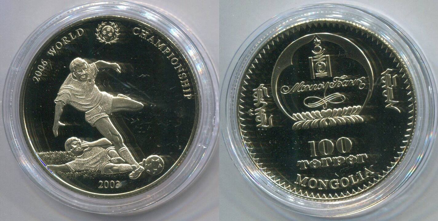 Mongolei 100 Tugrik 2003 ~ Fußball ~ PP | MA-Shops