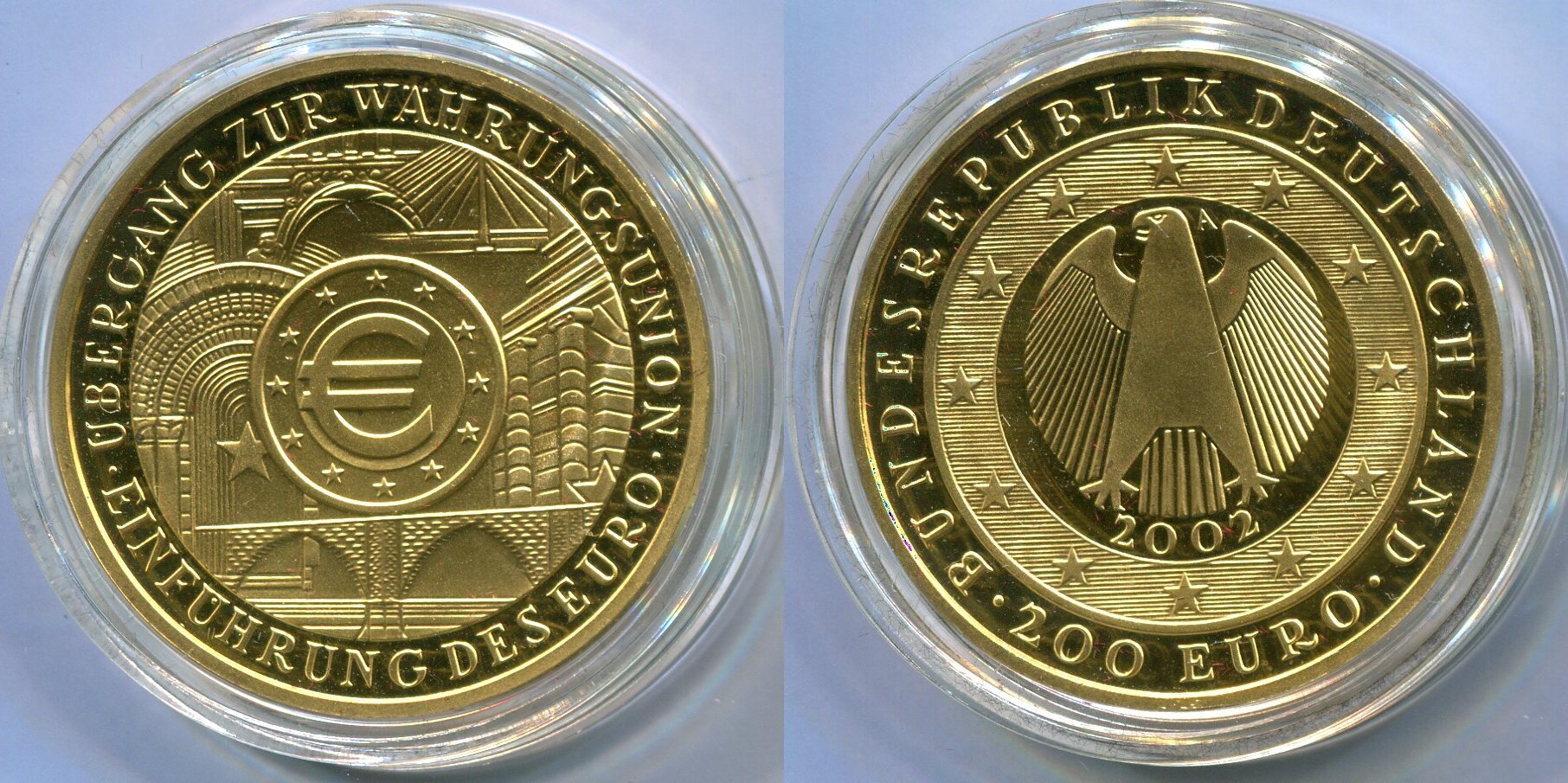 Deutschland 200 Euro 2002 A ~ Euro Einführung inkl. Etui und Zertifikat ...