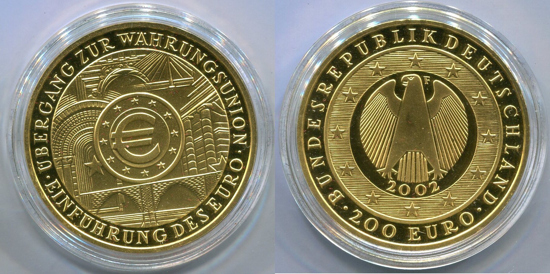 Deutschland 200 Euro 2002 F ~ Euro Einführung inkl. Etui und Zertifikat ...