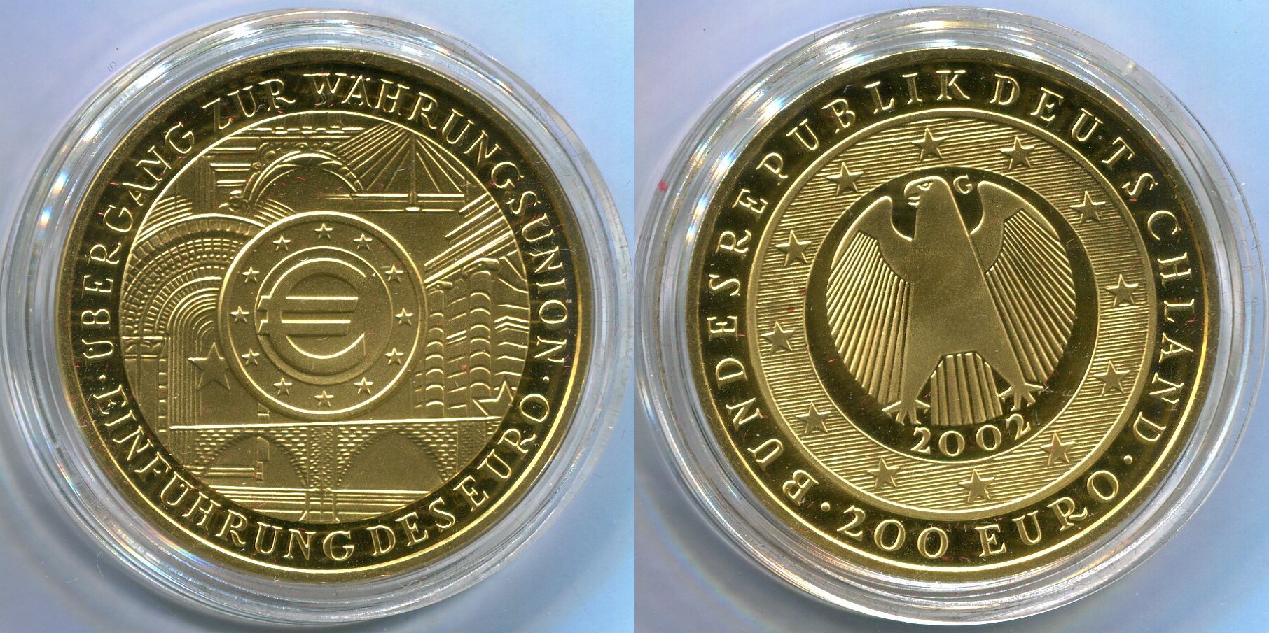 Deutschland 200 Euro 2002 G ~ Euro Einführung inkl. Etui und Zertifikat ...