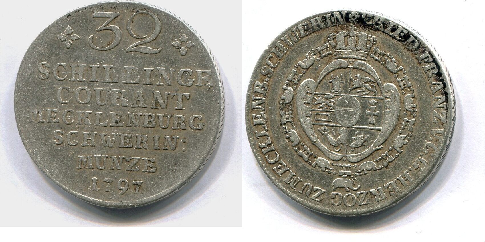 Mecklenburg Schwerin, 32 Schilling 1797 Friedrich Franz I. 1785-1837, ss | MA-Shops