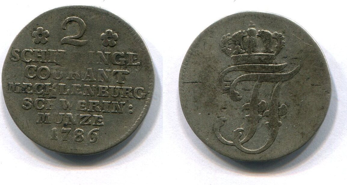Mecklenburg-Schwerin, 2 Schilling 1786 Friedrich Franz I.1785-1837, ss | MA-Shops