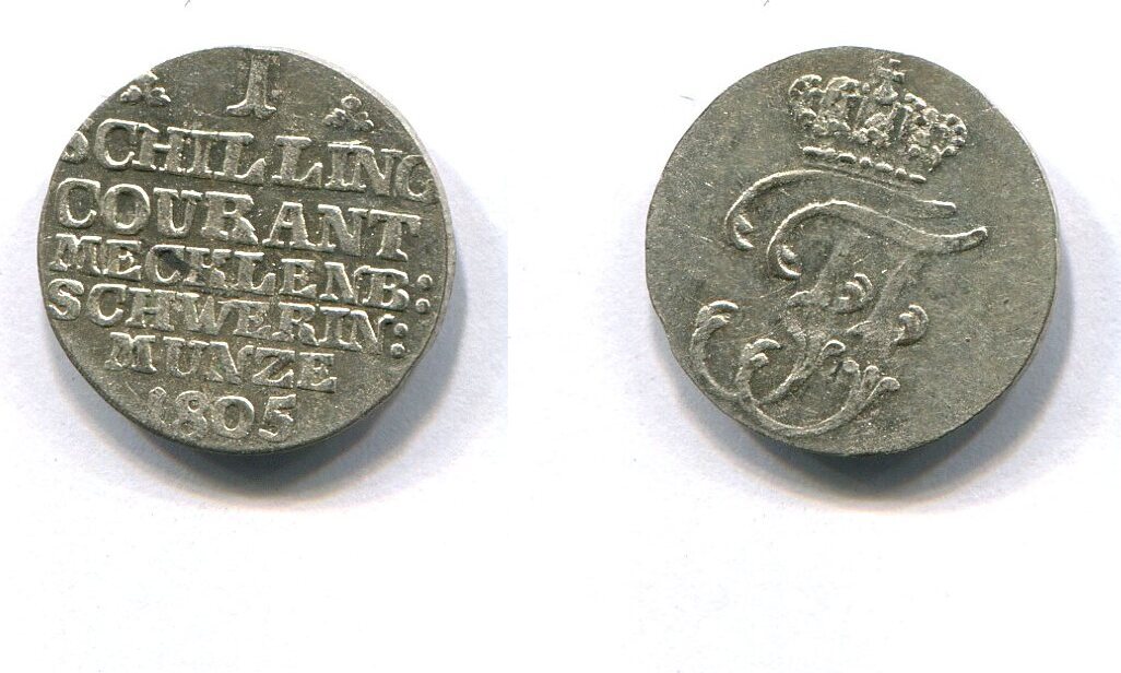 Mecklenburg-Schwerin, 1 Schilling 1805 Friedrich Franz I. 1785-1835, vz | MA-Shops