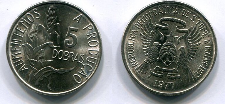 St. Tome e Principe 5 Dobras 1977 ~ FAO ~ unc | MA-Shops