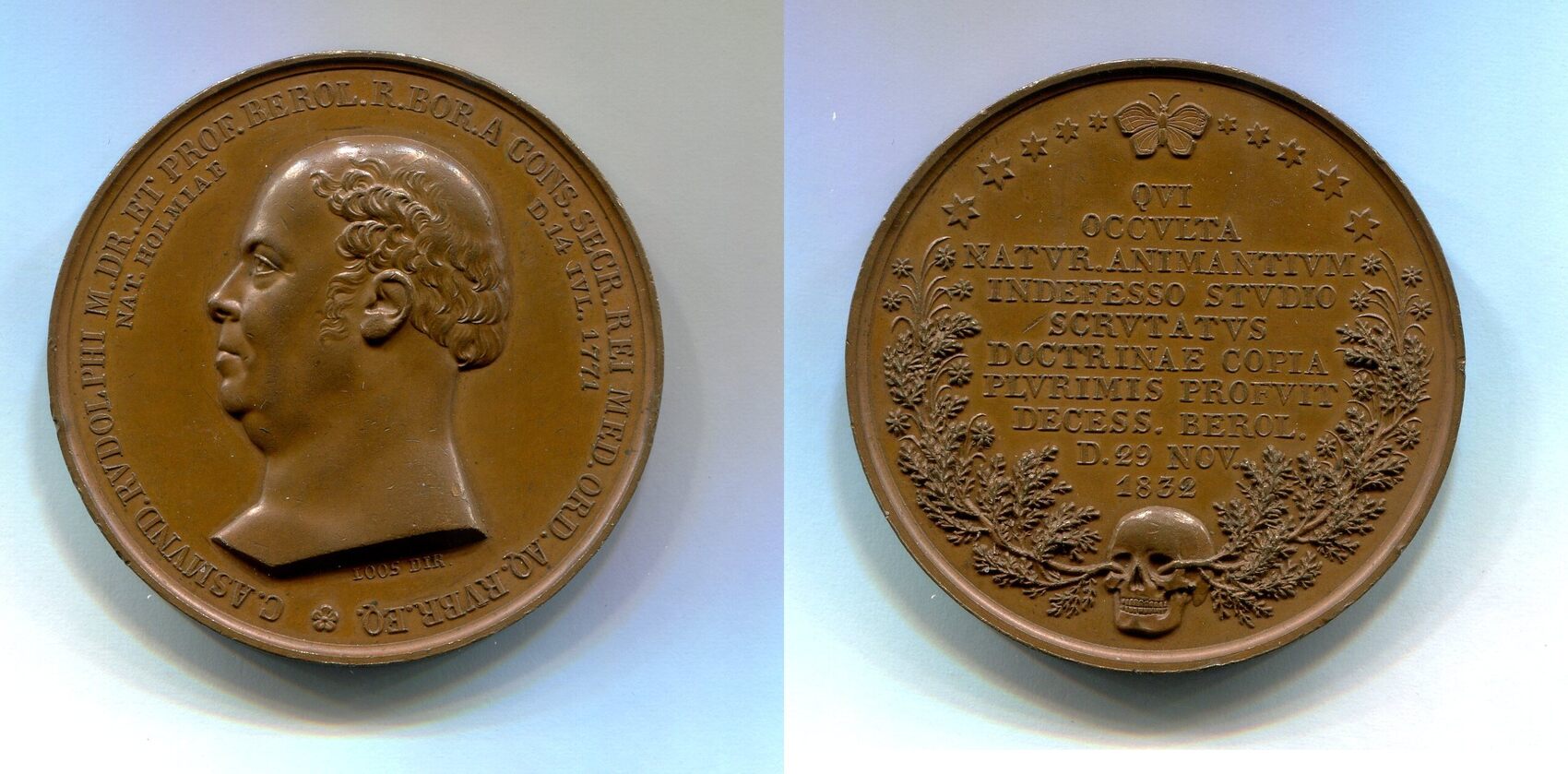 Medicina in nummis, Br.Medaille 1832 auf den Tod des Schwedischen ...