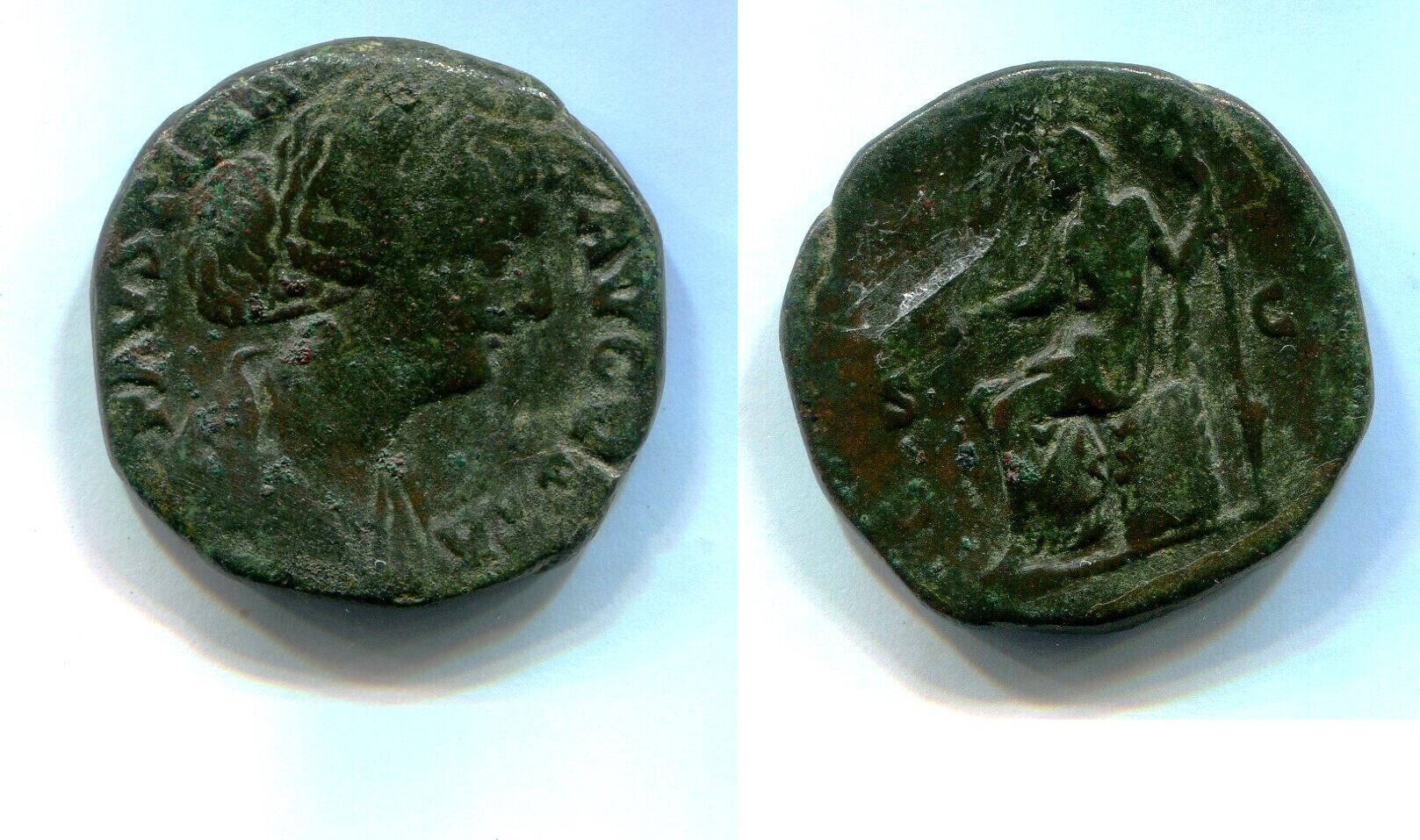 Antike Römische Kaiserzeit, Sesterz o.J. Faustina Minor (176) Gattin des Marcus Aurelius, ss ...