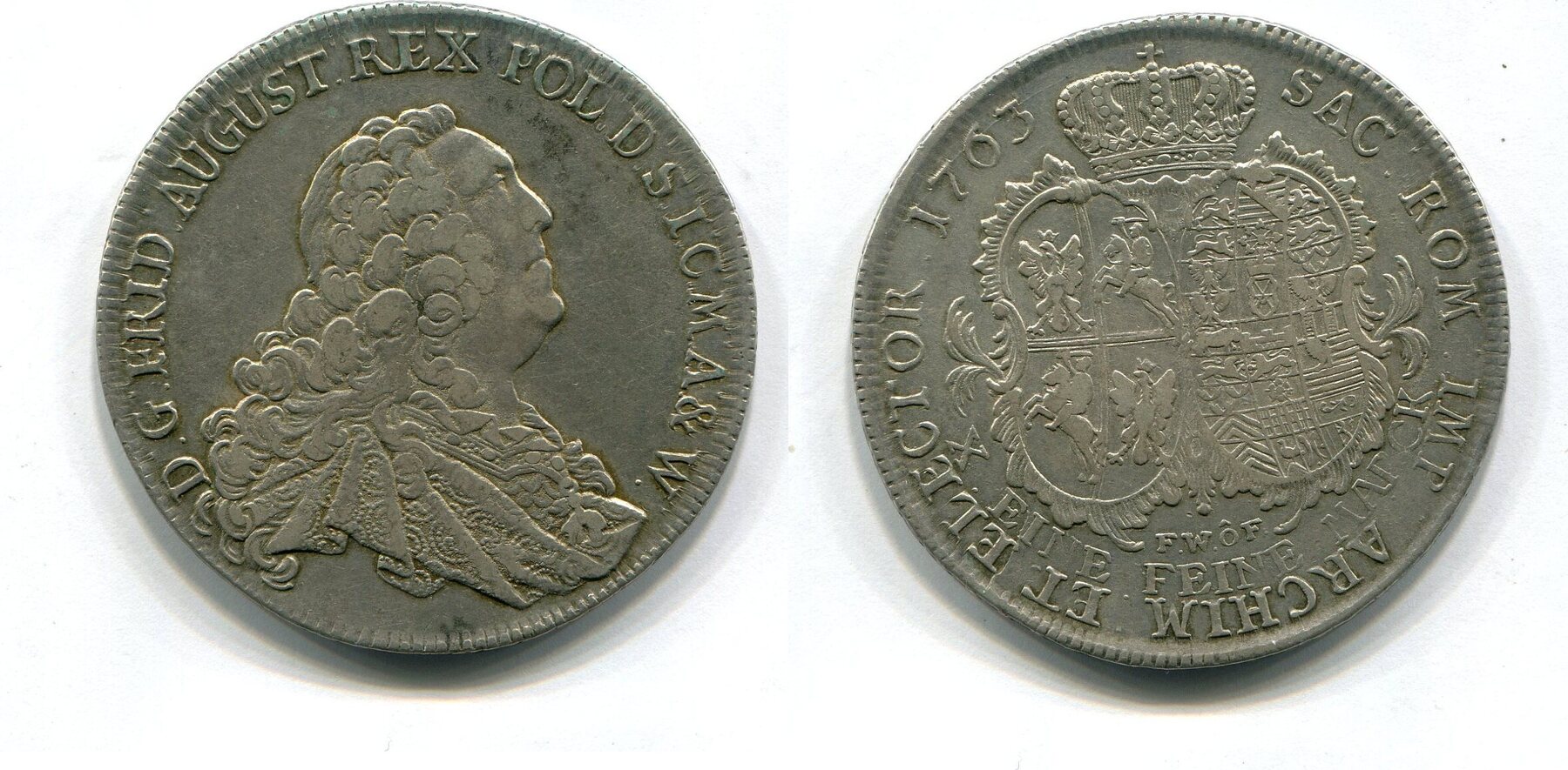Sachsen, Taler 1763FWoF Friedrich August II.1733-1763, vz | MA-Shops