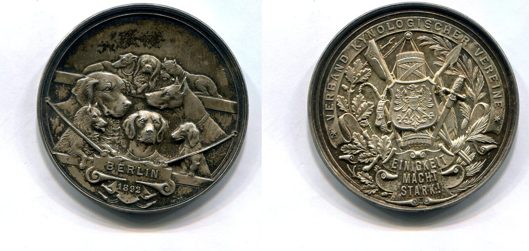 Berlin, Ag.Medaille 1892 Verband Kynologischer Vereine, vz/st | MA-Shops