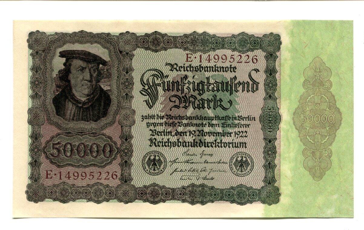 Deutsches Reich 50 T. Mark 19.11.1922 I/I- | MA-Shops