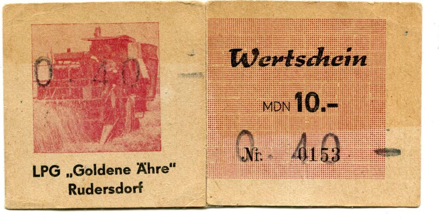 DDR 40 Pfg. o.D. Rudersdorf, I/I- | MA-Shops