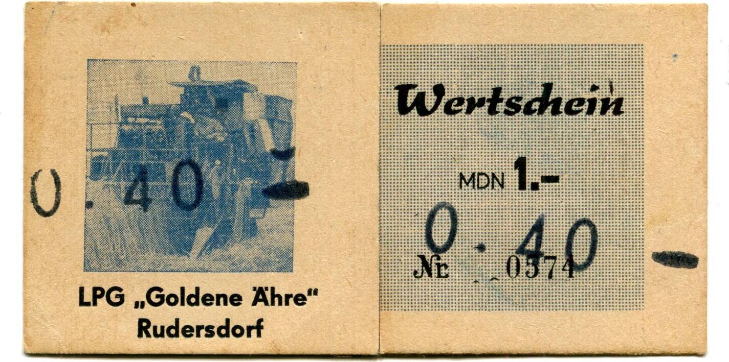 DDR 40 Pfg. o.D. Rudersdorf, I/I- | MA-Shops