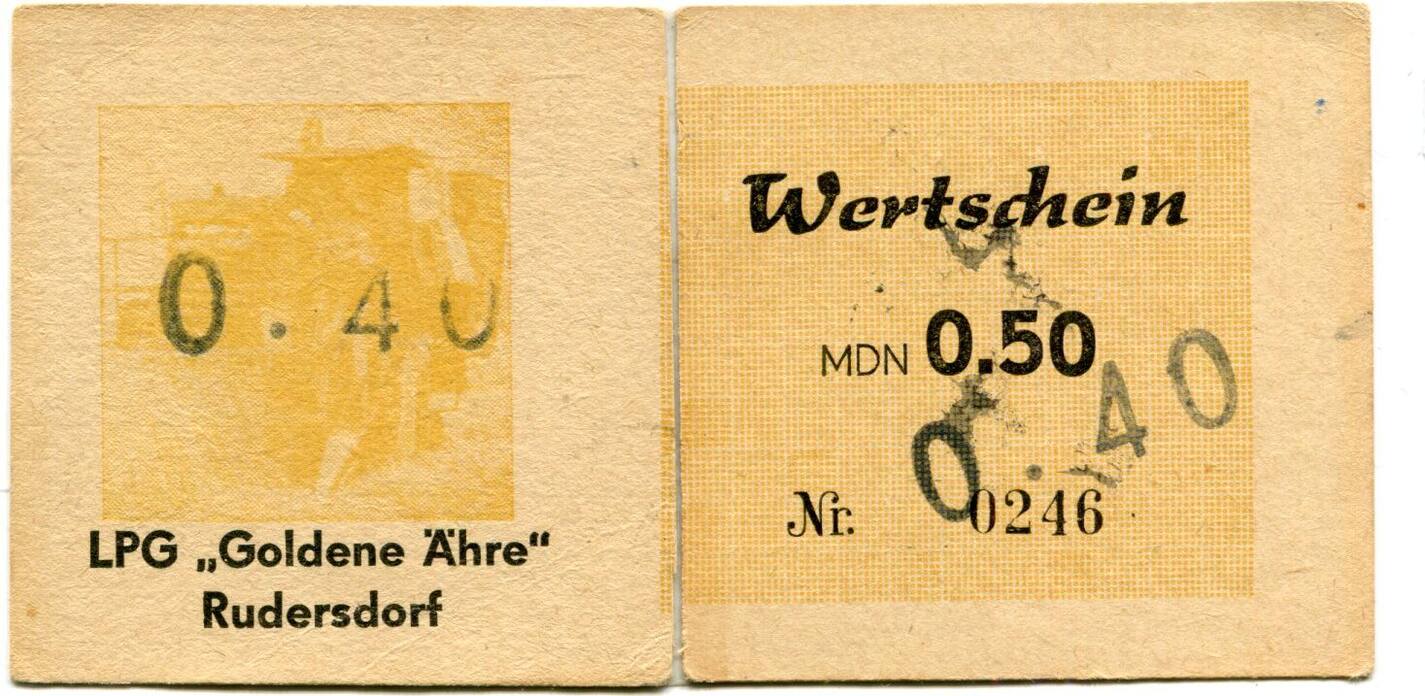 DDR 40 Pfg. o.D. Rudersdorf, I/I- | MA-Shops