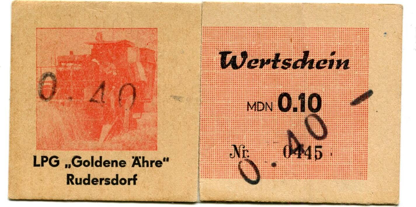 DDR 40 Pfg. o.D. Rudersdorf, I/I- | MA-Shops