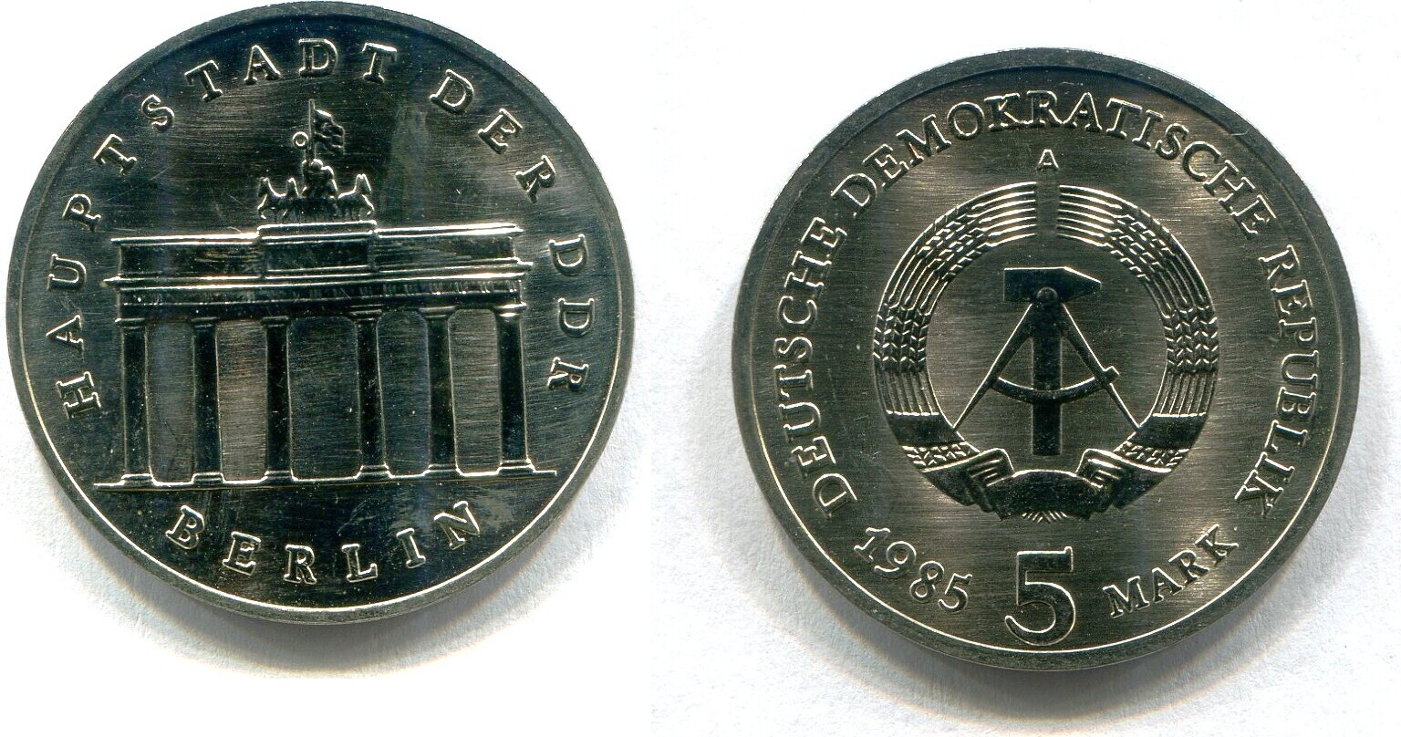 DDR, 5 Mark 1985A Brandenburger Tor, vz/st | MA-Shops