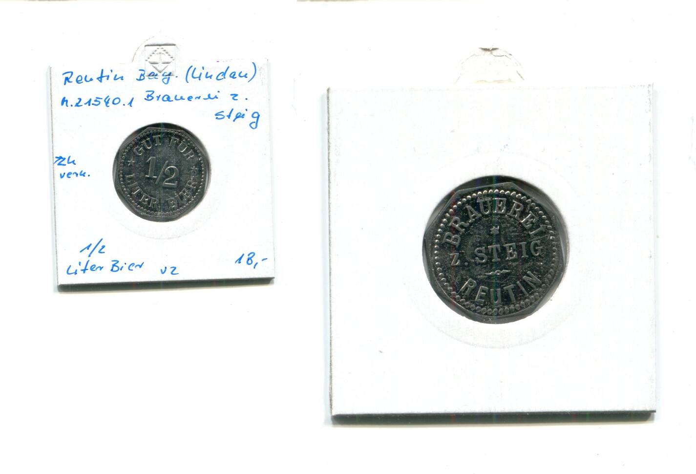 Bayern 1/2 Ltr.Bier o.J. Reutin, vz | MA-Shops