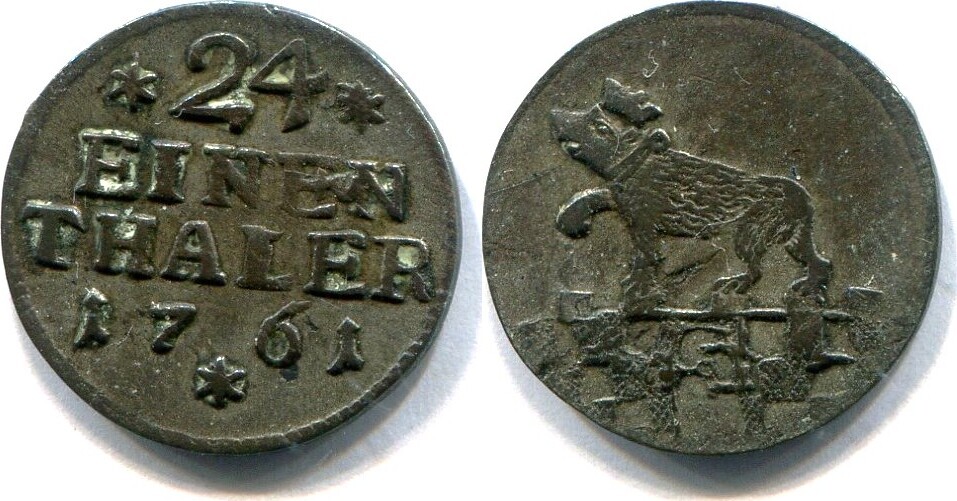 Anhalt-Bernburg, 1/24 Taler 1761 Viktor Friedrich 1721-1765, ss+ | MA-Shops