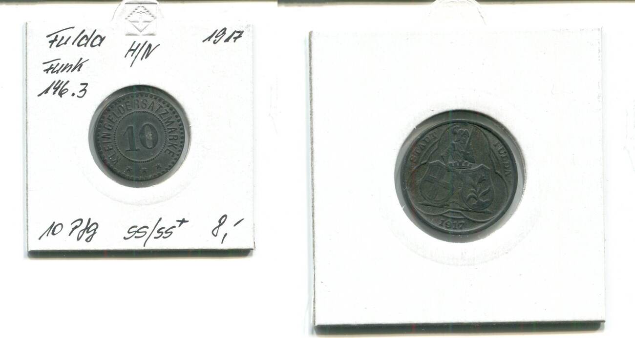 Hessen-Nassau 10 Pfg. 1917 Fulda, ss/ss+ | MA-Shops