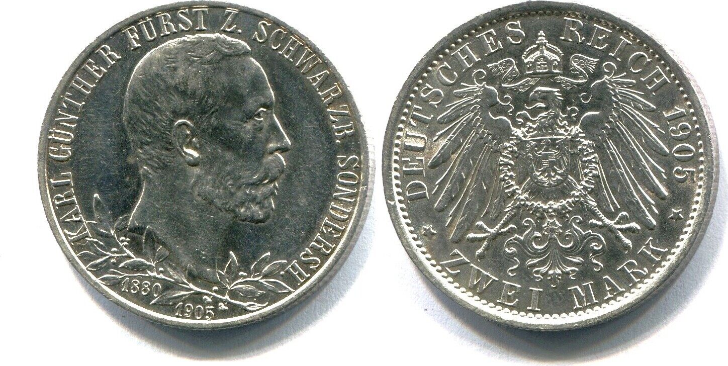 Schwarzburg-Sondershausen, 2 Mark 1905A Karl Günther 1880-1909, vz/st | MA-Shops