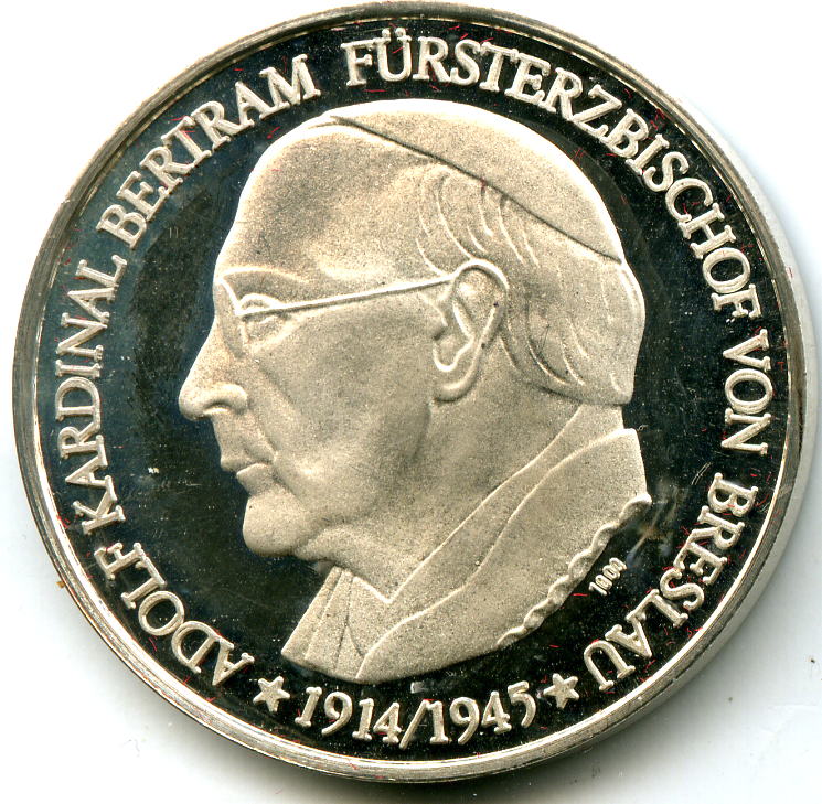 Schlesien AG Medaille 1964 ~ Breslau / Fürsterzbischof Adolf Kardinal ...