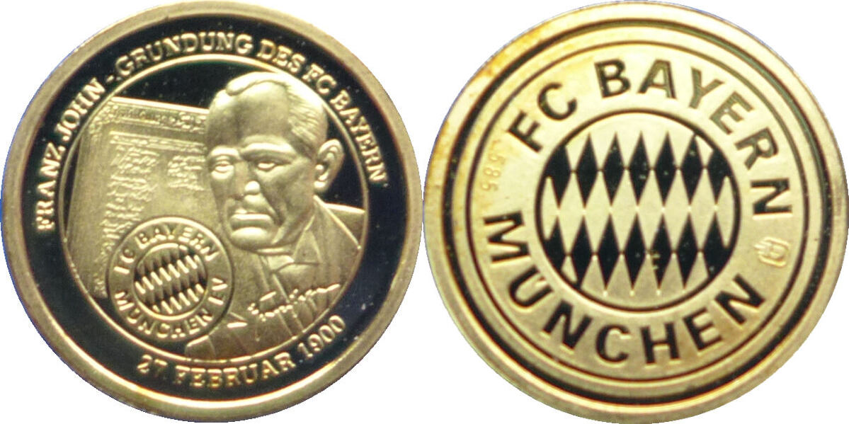 Deutschland Medaille FC Bayern München in Gold - Gründer Franz John ...