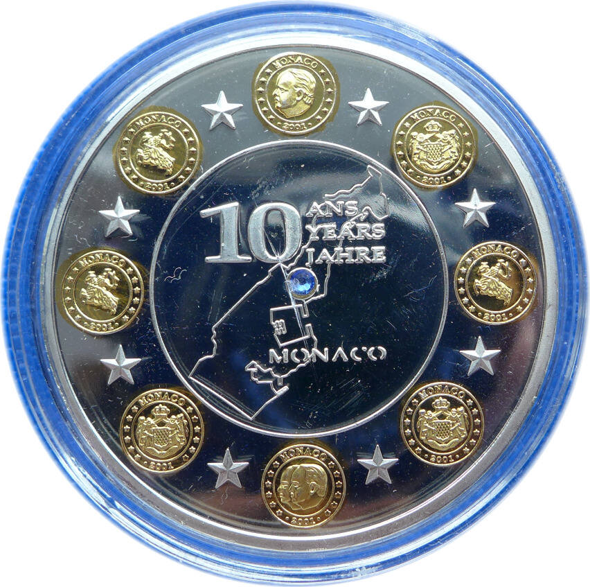 Medaille 10 Jahre Euro 2002-2012 - Monaco - mit Swarovski PP, leichte ...