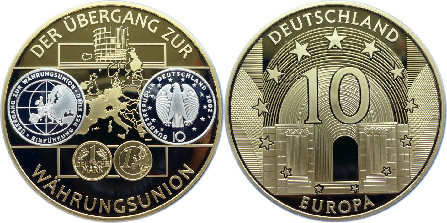 Deutschland / Europa Medaille Der Übergang zur Währungsunion - Inlay 10 ...