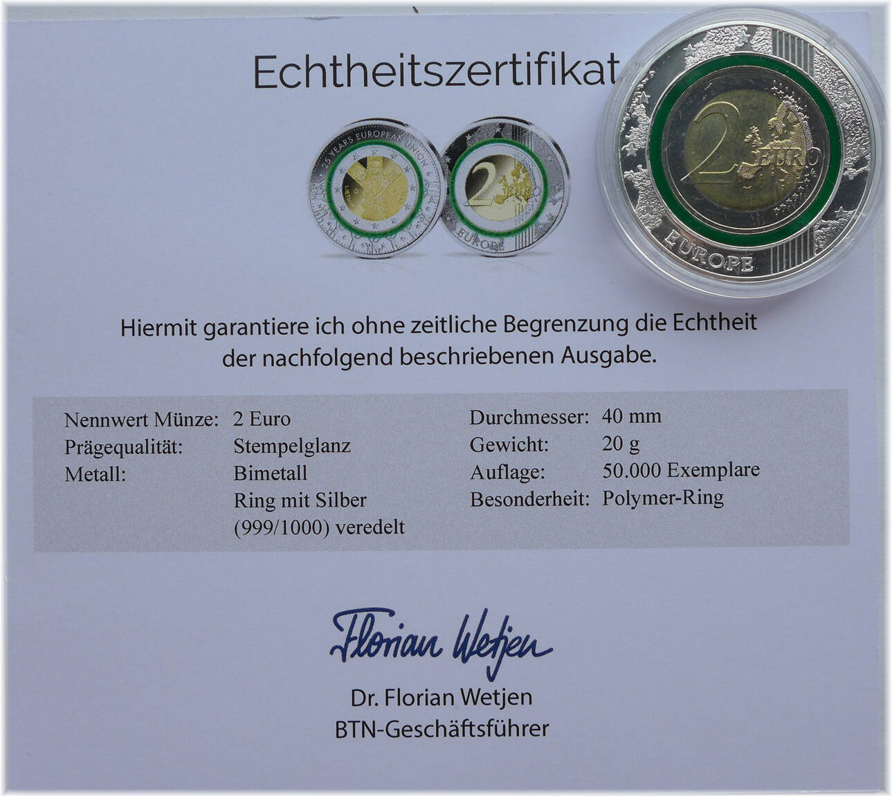 Litauen 2 Euro 2018 Polymer-Gedenkausgabe - 100 Jahre Unabhängigkeit st ...