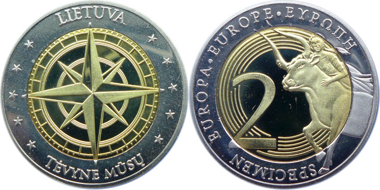 Litauen 2 Euro Specimen Probeprägung - Tévyne Musu - Unsere Heimat - vz ...