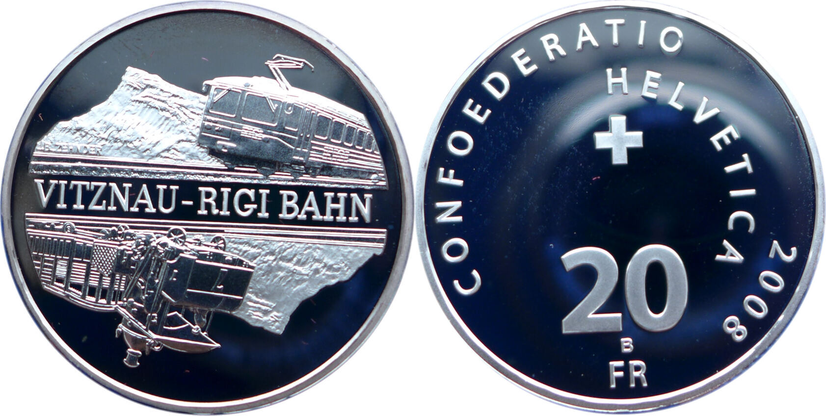 Schweiz 20 Franken 2008 Vitznau-Rigi Bahn PP, angelaufen | MA-Shops
