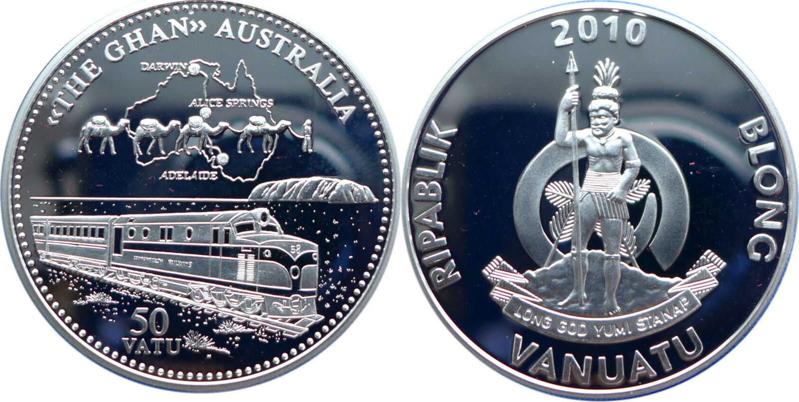 Vanuatu 50 Vatu 2010 The Ghan Australien PP, leicht angelaufen | MA-Shops