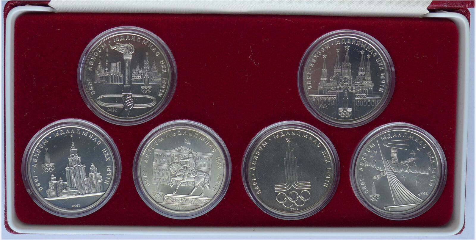 Sowjetunion UdSSR 6 x 1 Rubel 1977-1980 XXII. Olympische Spiele in ...