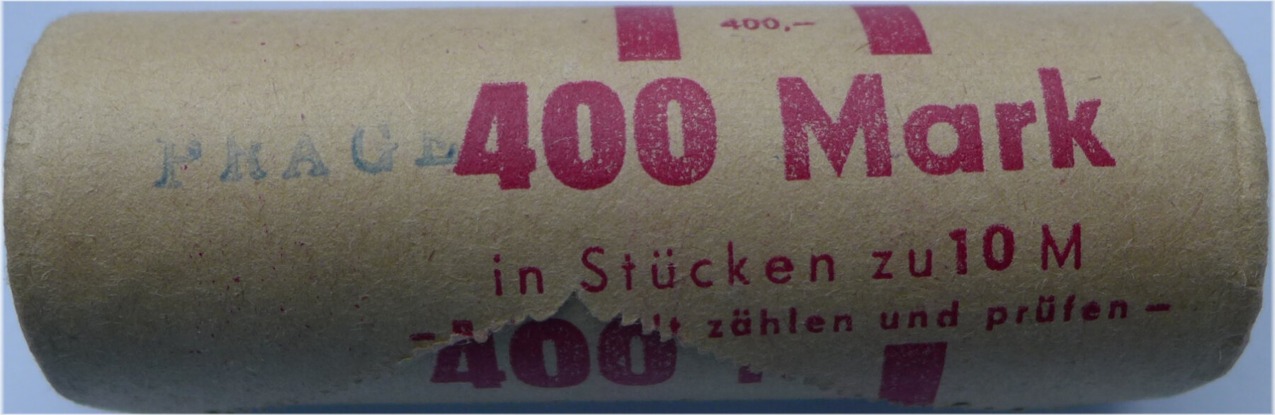 DDR 40 x 10 Mark 1990 100 Jahre 1. Mai - Tag der Arbeit - Originalrolle ...