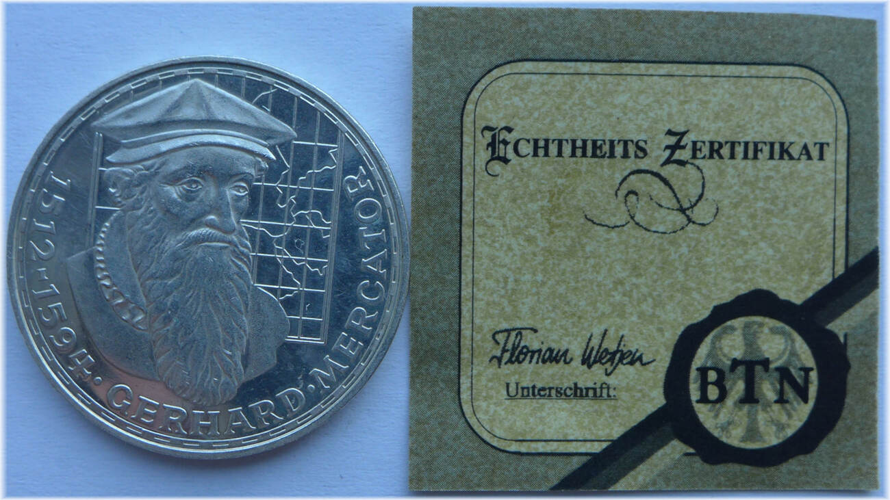 Deutschland 5 Deutsche Mark 1969 F Gerhard Mercator 1512-1594 vz ...