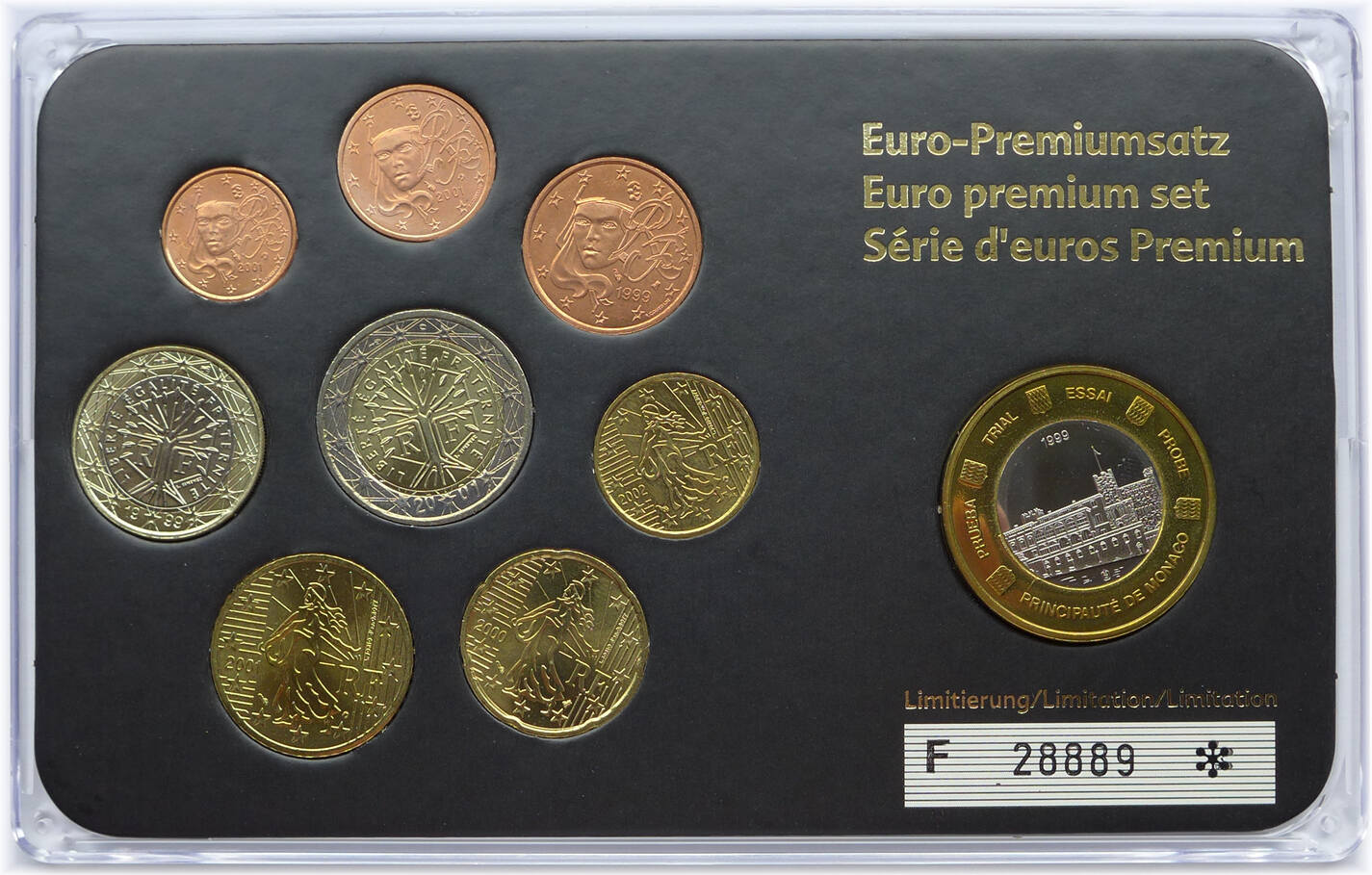 Monaco Euro Gedenkmünzensatz + 1 Euro Probe Euro-Premiumsatz inkl. 1 Euro Probe bankfrisch | MA ...