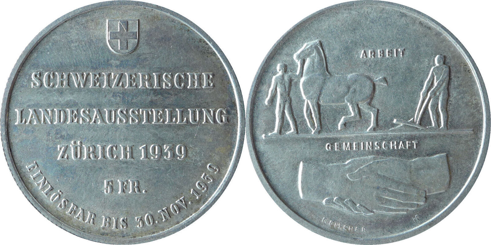 Schweiz 5 Franken 1939 Landesausstellung Zürich vz | MA-Shops